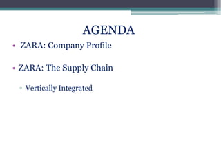 Supply Chain Management of ZARA | PPTX