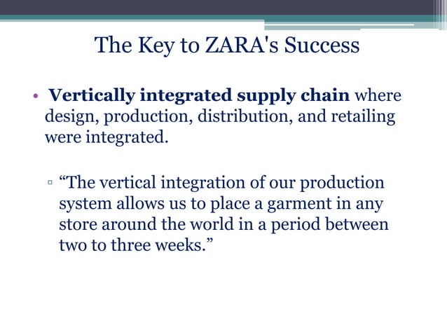 Supply Chain Management of ZARA | PPTX | Apparel Industry | Industries