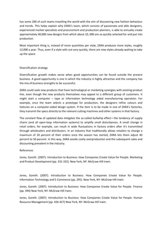 Zara marketing plan | DOCX