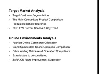 Zara Online product & operational Analysis | PPT