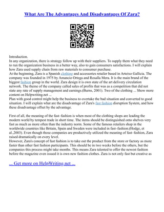 Zara Operations Management | PDF