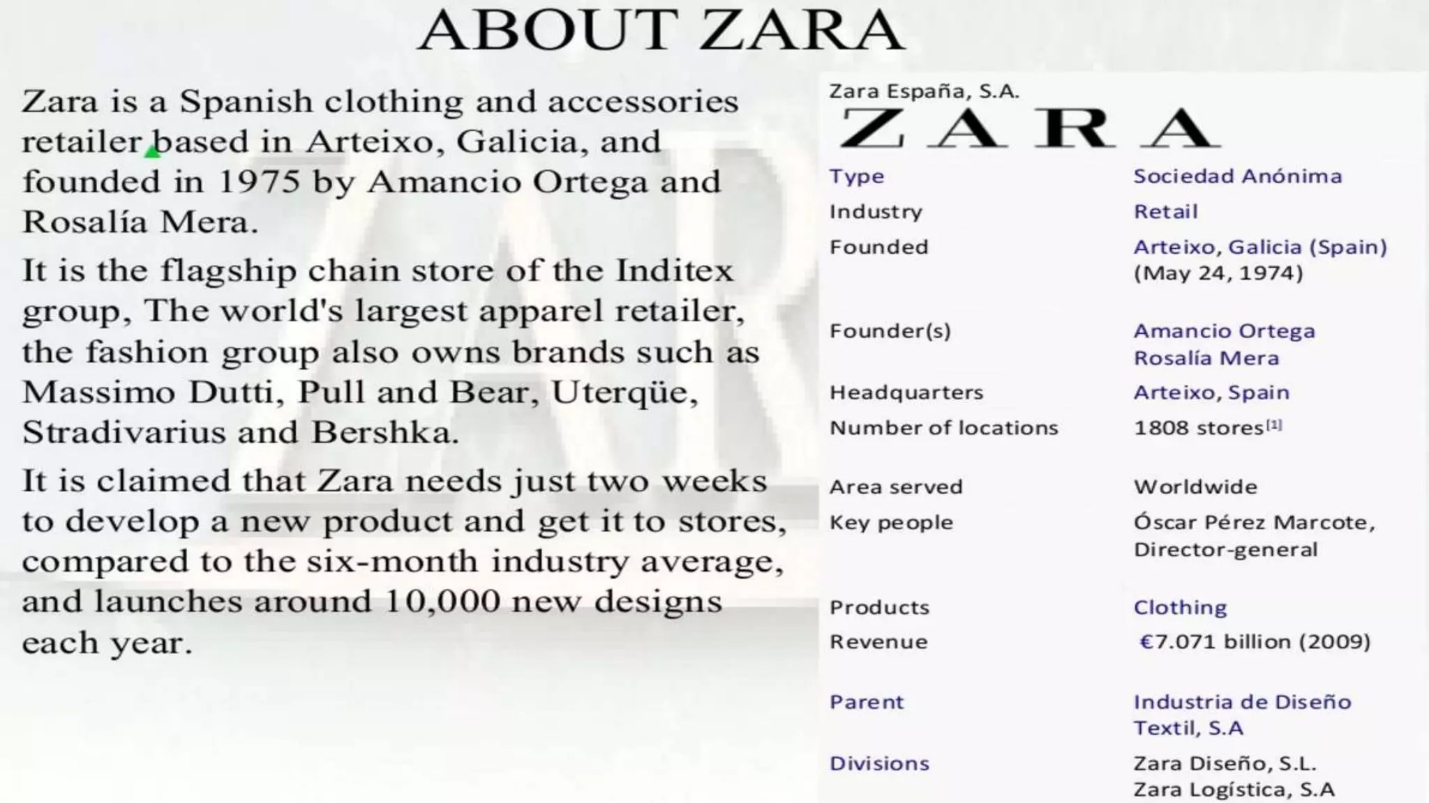 Zara Case Study (Value Chain Management) | PPTX