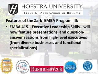 Zarb School EMBA Program | PPTX