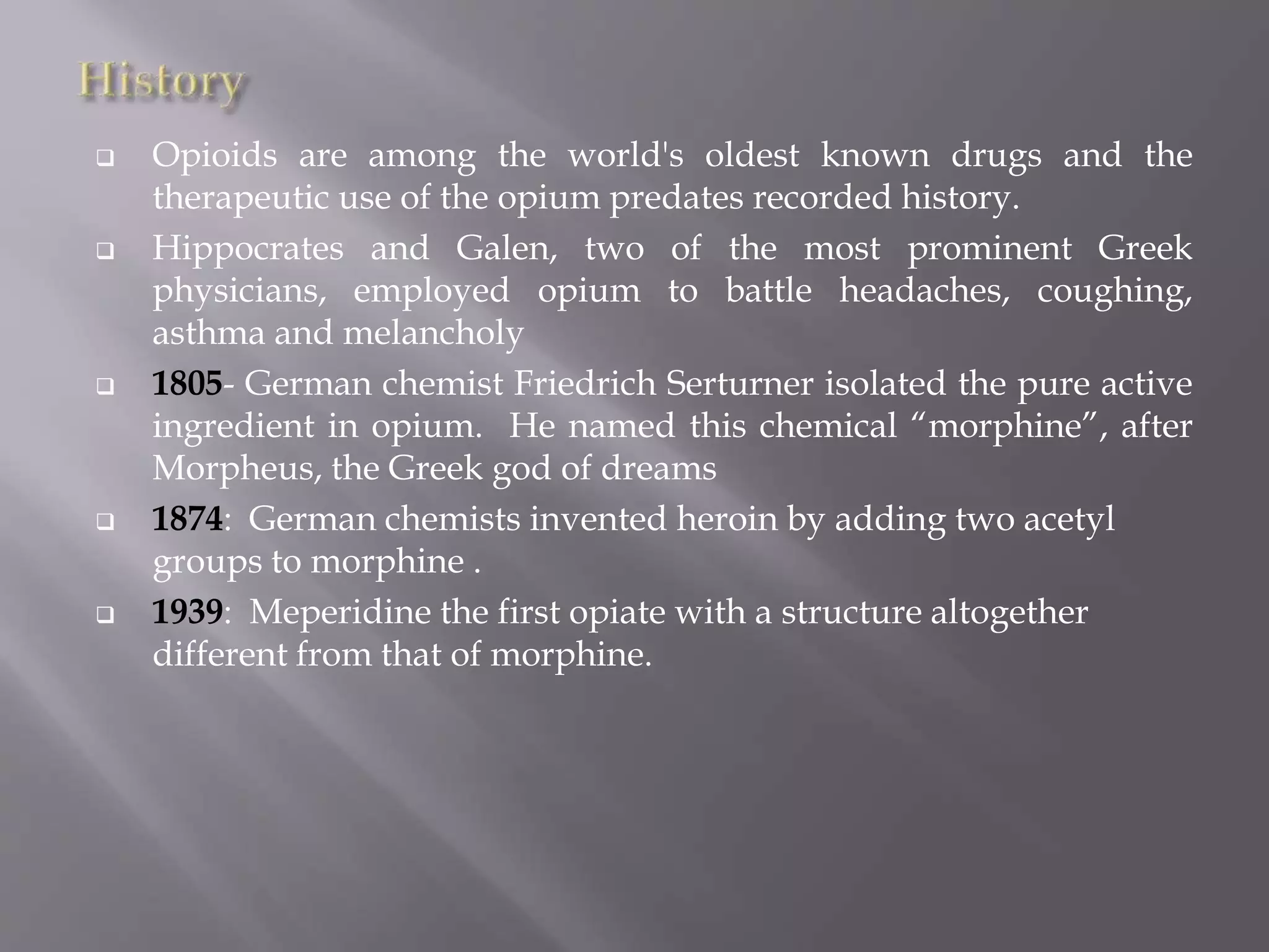 Opioids & Their Use in Anaesthesia | PPTX