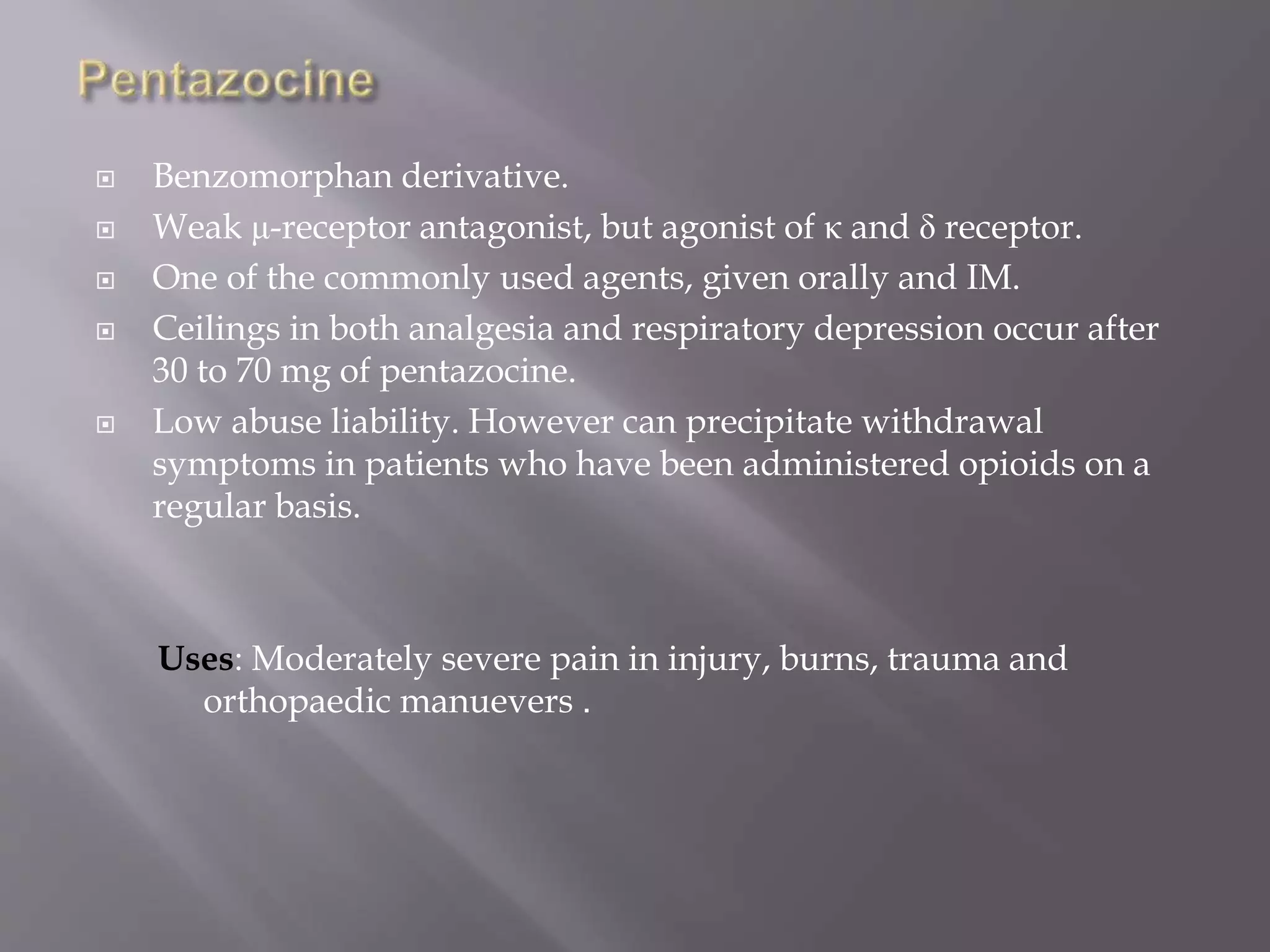 Opioids & Their Use in Anaesthesia | PPTX