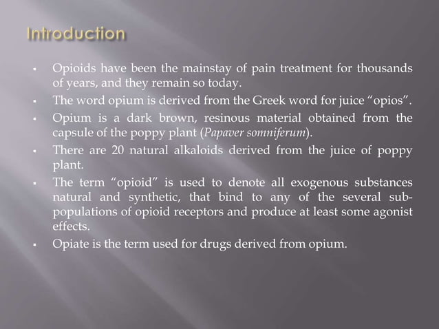 Opioids & Their Use in Anaesthesia | PPTX