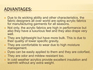 Properties And Uses of Acrylic fiber | PPTX