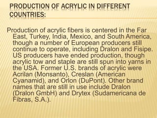 Acrylic fiber | PPTX