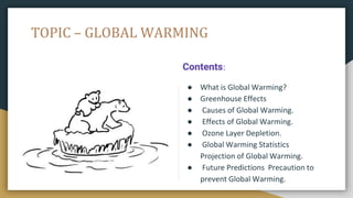Global warming ppt for class 7th | PPTX