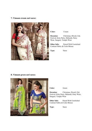Heustyle Cream Zari Saree | PDF