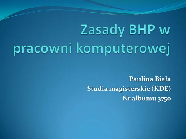 Zasady bhp w | PPT
