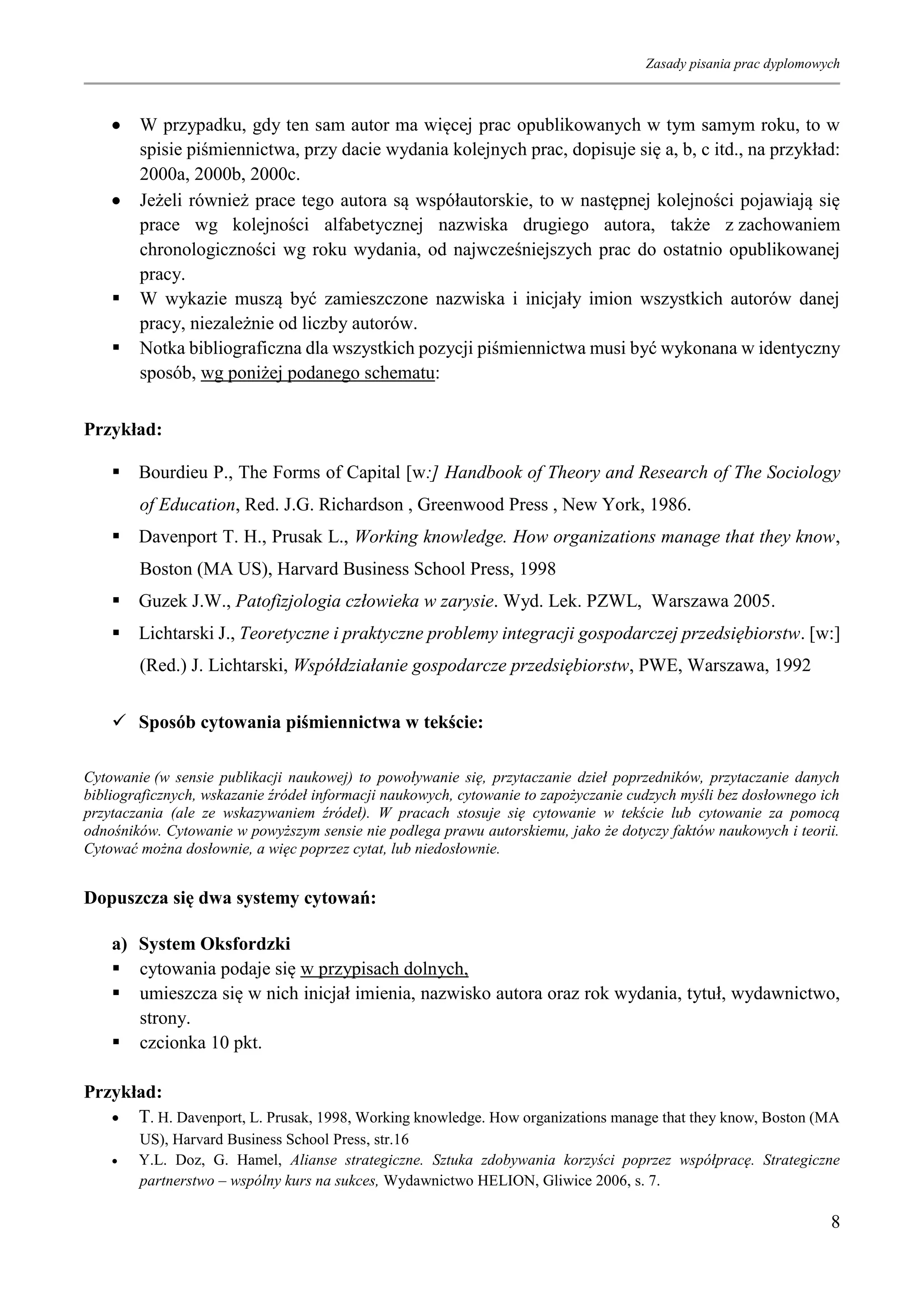 [AWF] Zasady pisania prac dyplomowych 2020 | PDF