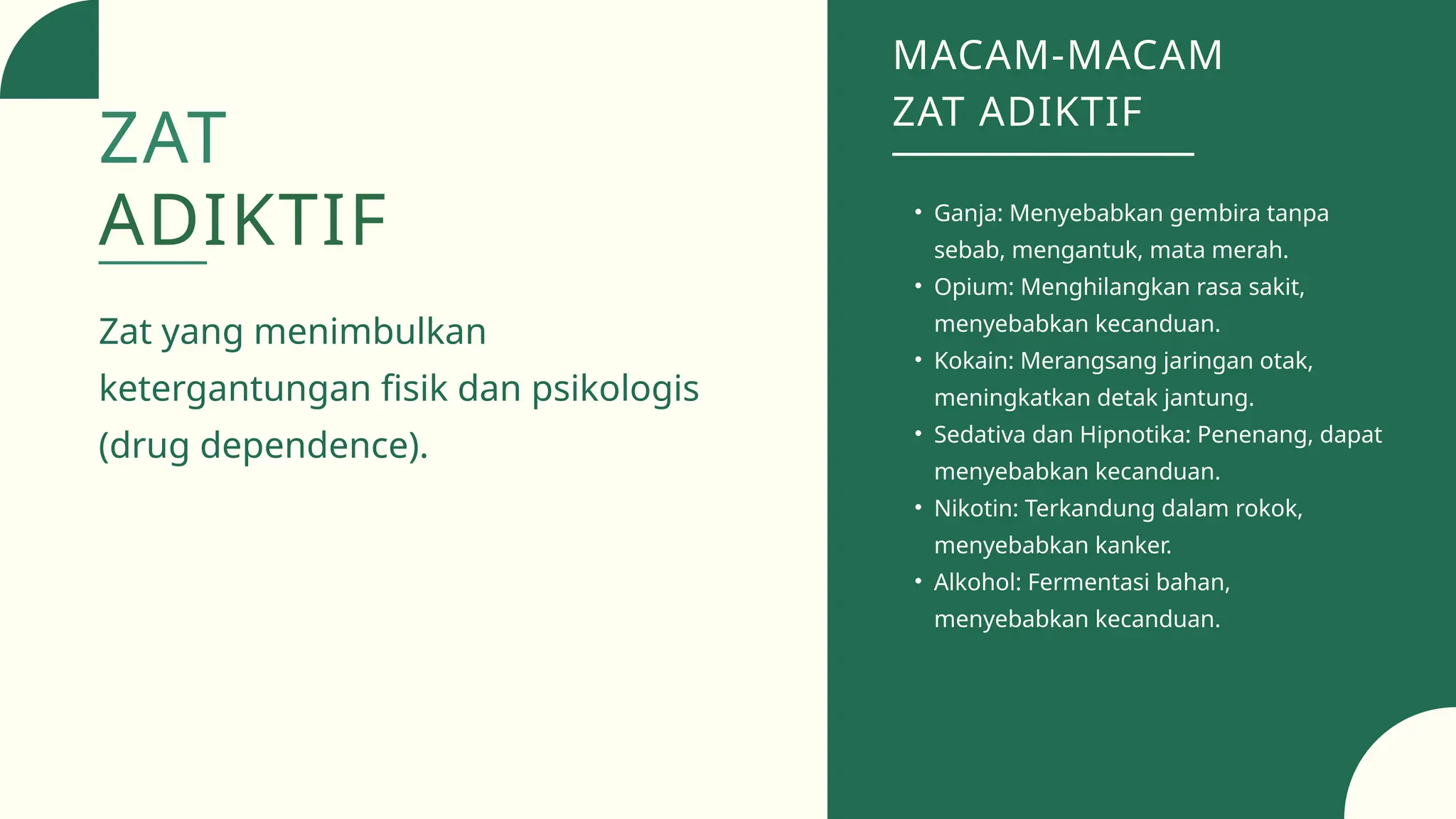 zat adiktif dan psikotropika, bahan dan dampak penggunaan | PPTX