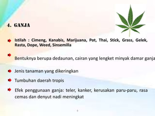 Zat adiktif dan psikotropika (originally source from bnn) | PPTX