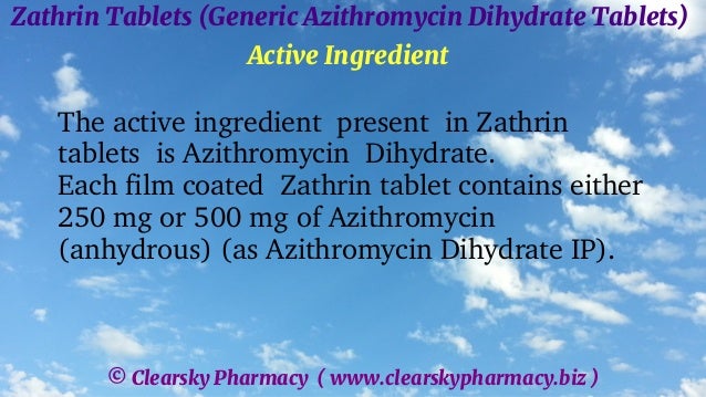 Zathrin Tablets (Generic Azithromycin Dihydrate Tablets) | PDF