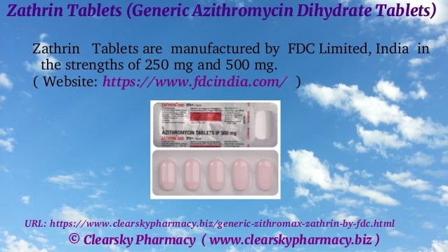 Zathrin Tablets (Generic Azithromycin Dihydrate Tablets) | PDF