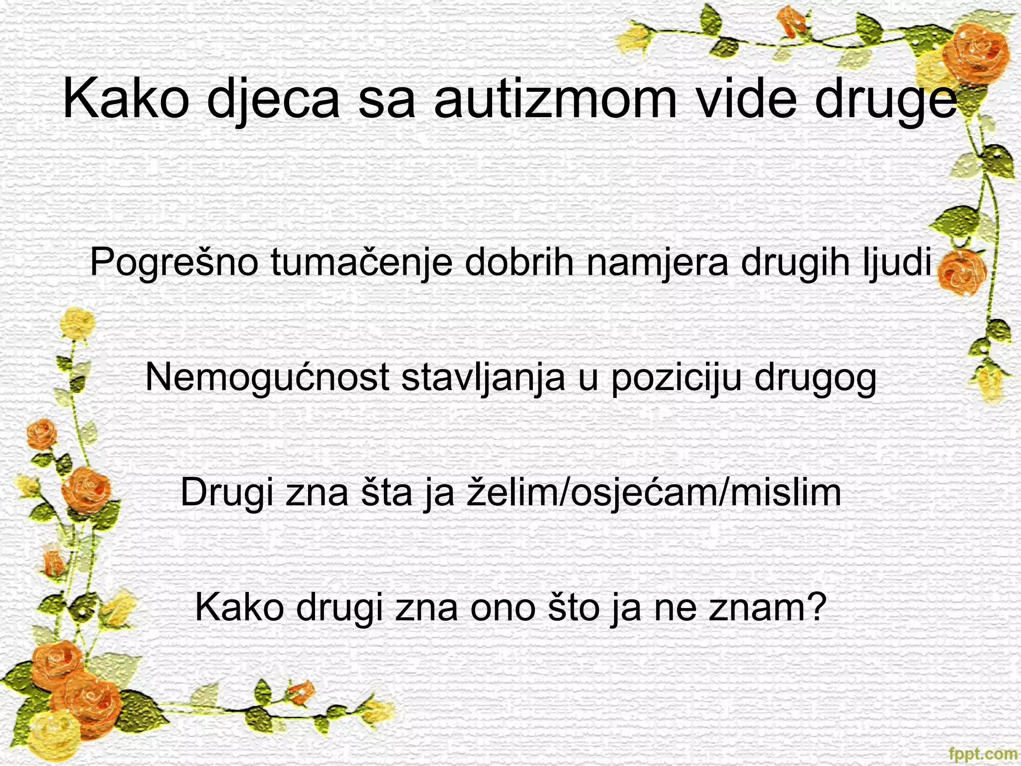 Zastita djece sa autizmom od vrsnjackog nasilja | PPT