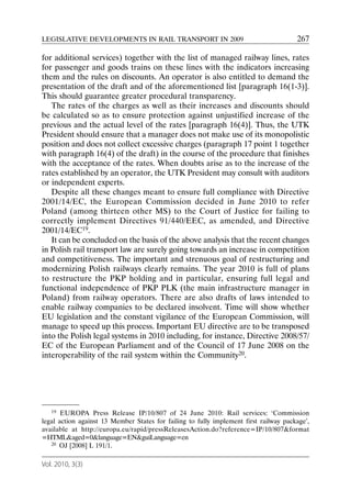 Zawisza legislative developments in rail transport in 2009 | PDF | Rail ...