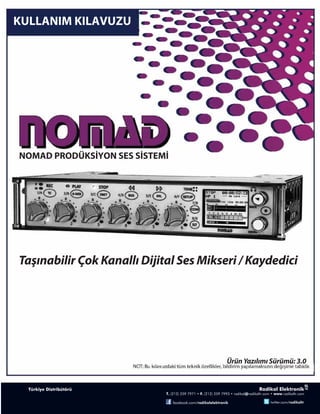 Zaxcom Nomad kullanım kılavuzu | PDF