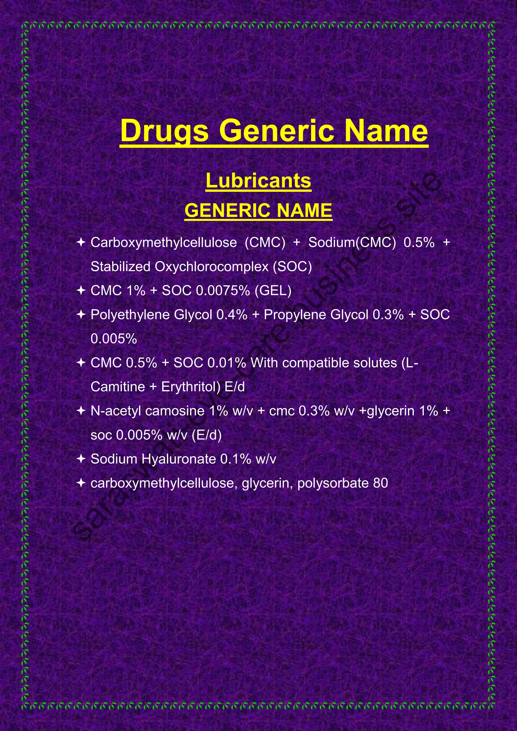 Drugs generic name | PDF