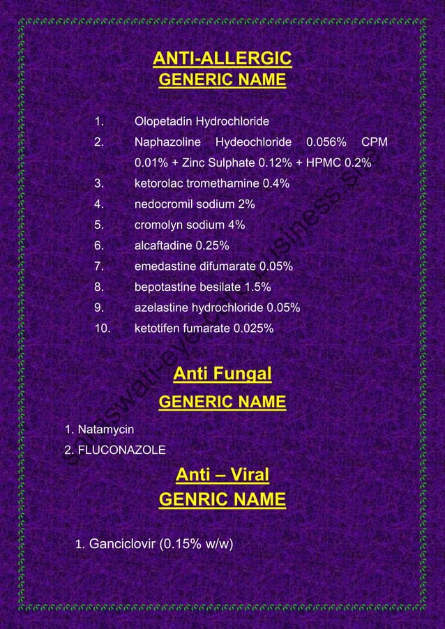 Drugs generic name | PDF