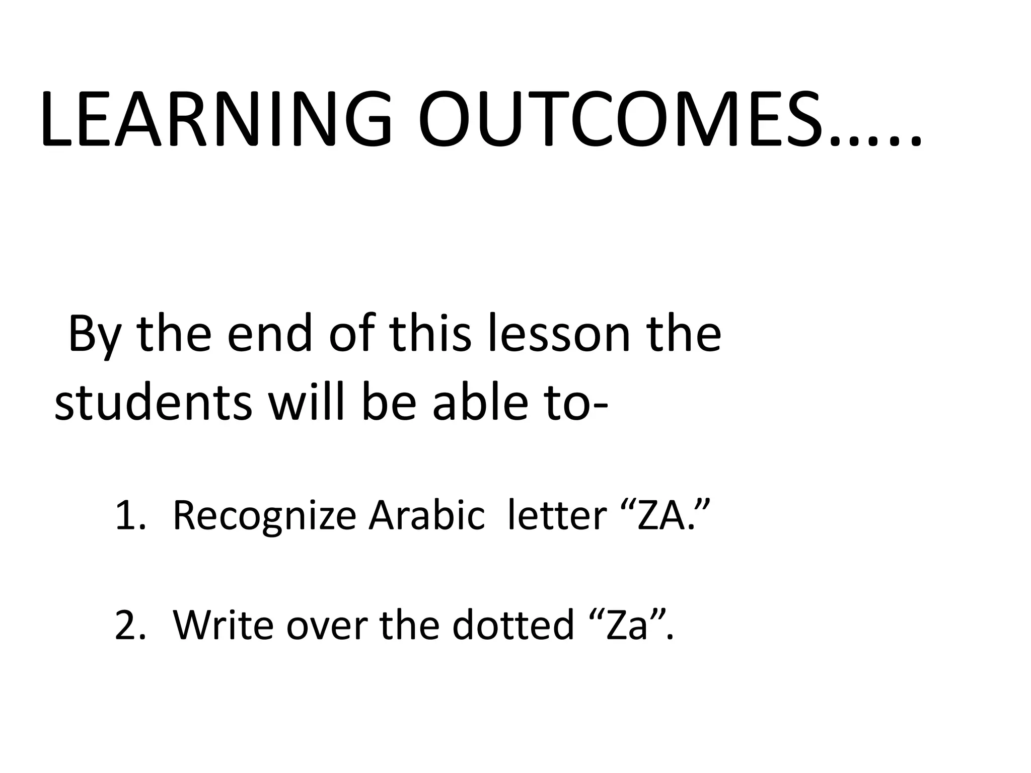 Play Group Arabic "Zay" Letter | PPT