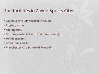 Zayed sports city | PPT