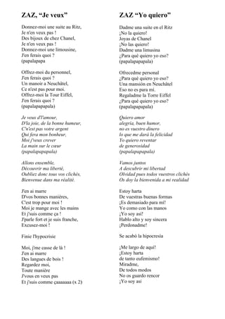 ZAZ "Je veux" | PDF