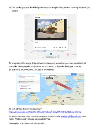 Zaznaczenie lokalizacji na mapie google | PDF