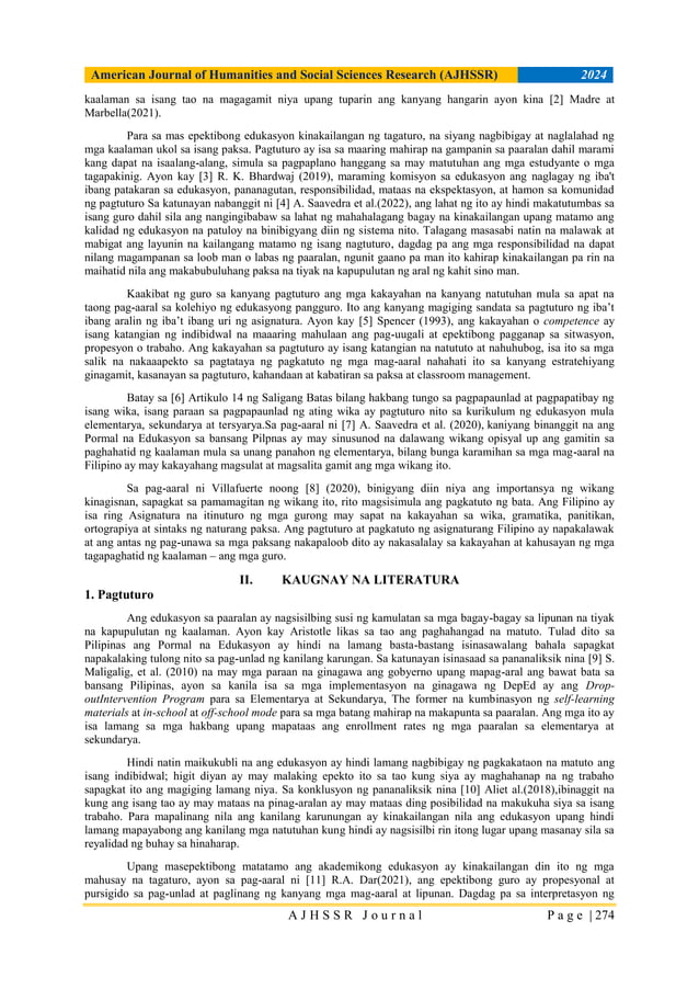 Kakayahan ng mga Pre-Service Teachers sa Pagtuturo ng Asignaturang Filipino | PDF