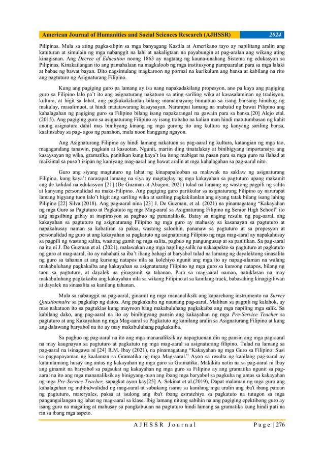 Kakayahan ng mga Pre-Service Teachers sa Pagtuturo ng Asignaturang Filipino | PDF