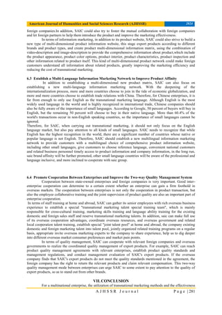 ANALYSIS OF SAIC’S TRANSNATIONAL MARKETING STRATEGY UNDER THE ...