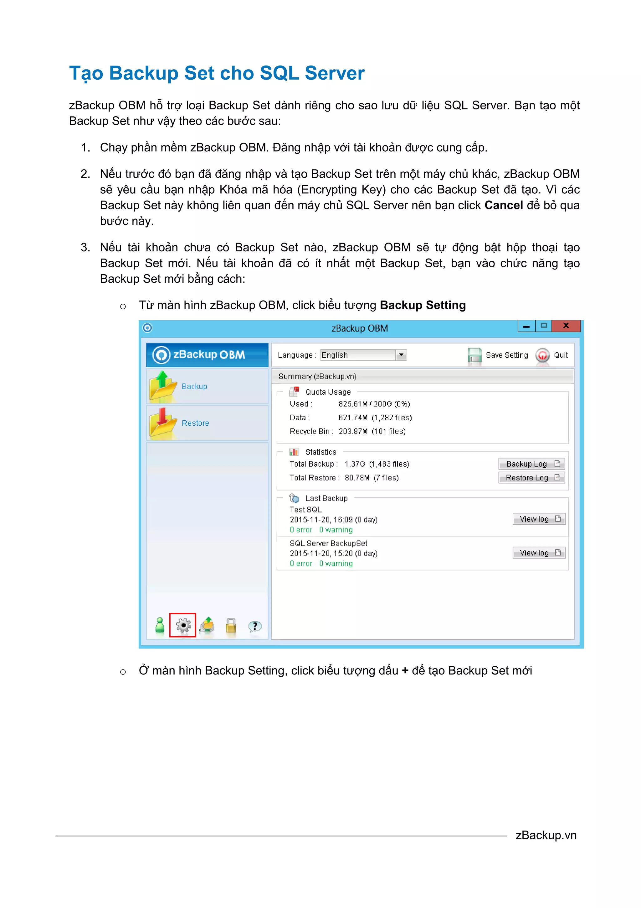 Sao Lưu And Phục Hồi Database Sql Server Zbackupvn