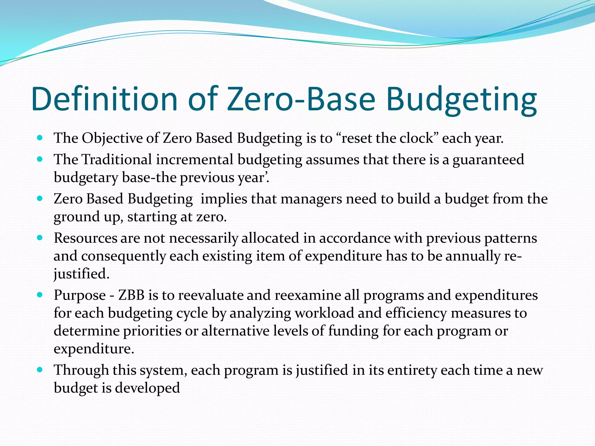 Zero Based Budgeting | PPTX