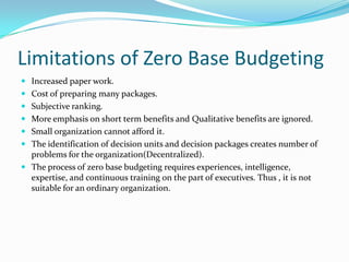 Zero Based Budgeting | PPTX