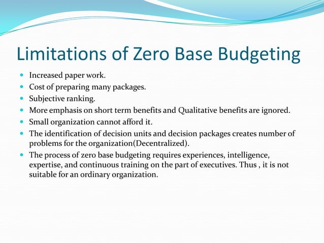 Zero Based Budgeting | PPTX