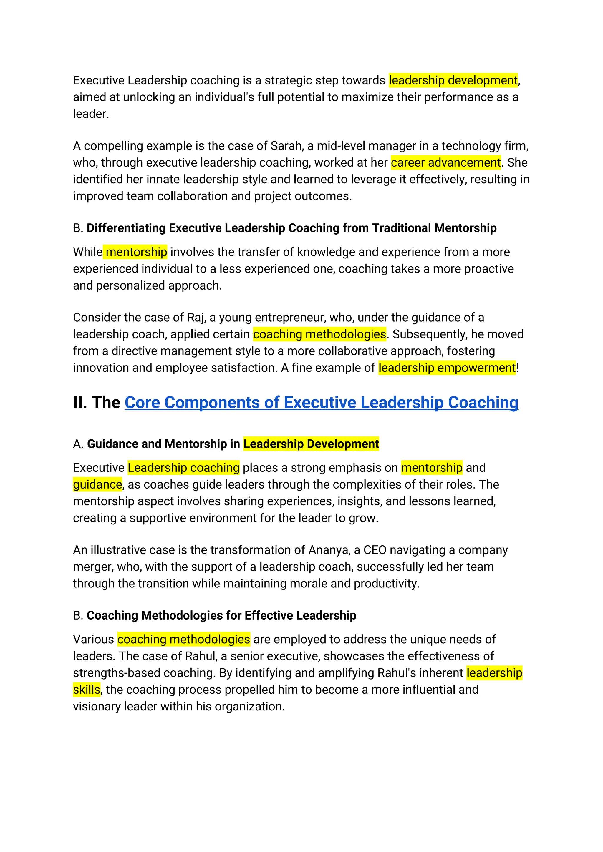 What is Executive Leadership Coaching?: A Comprehensive Overview | DOCX