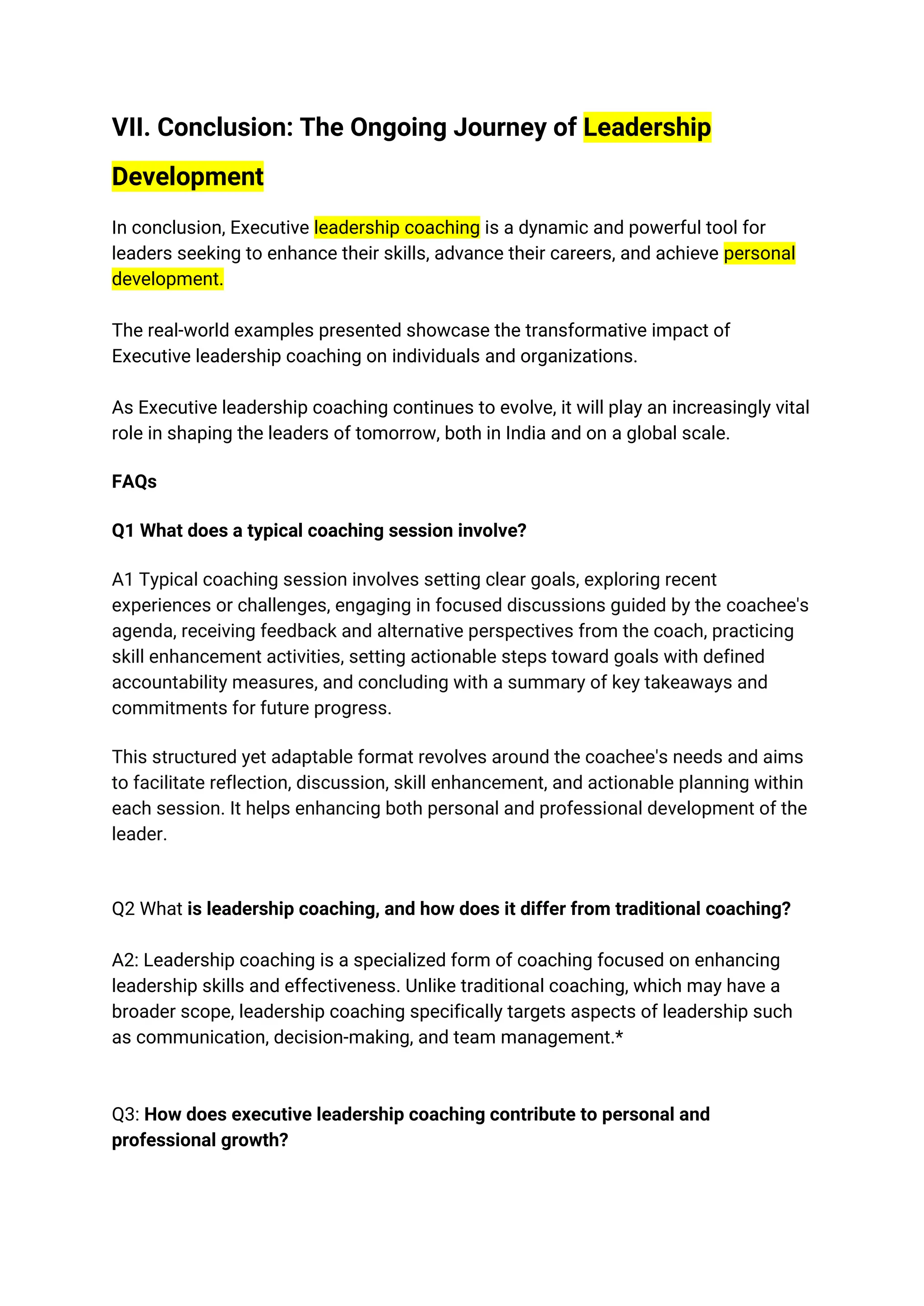 What is Executive Leadership Coaching?: A Comprehensive Overview | DOCX