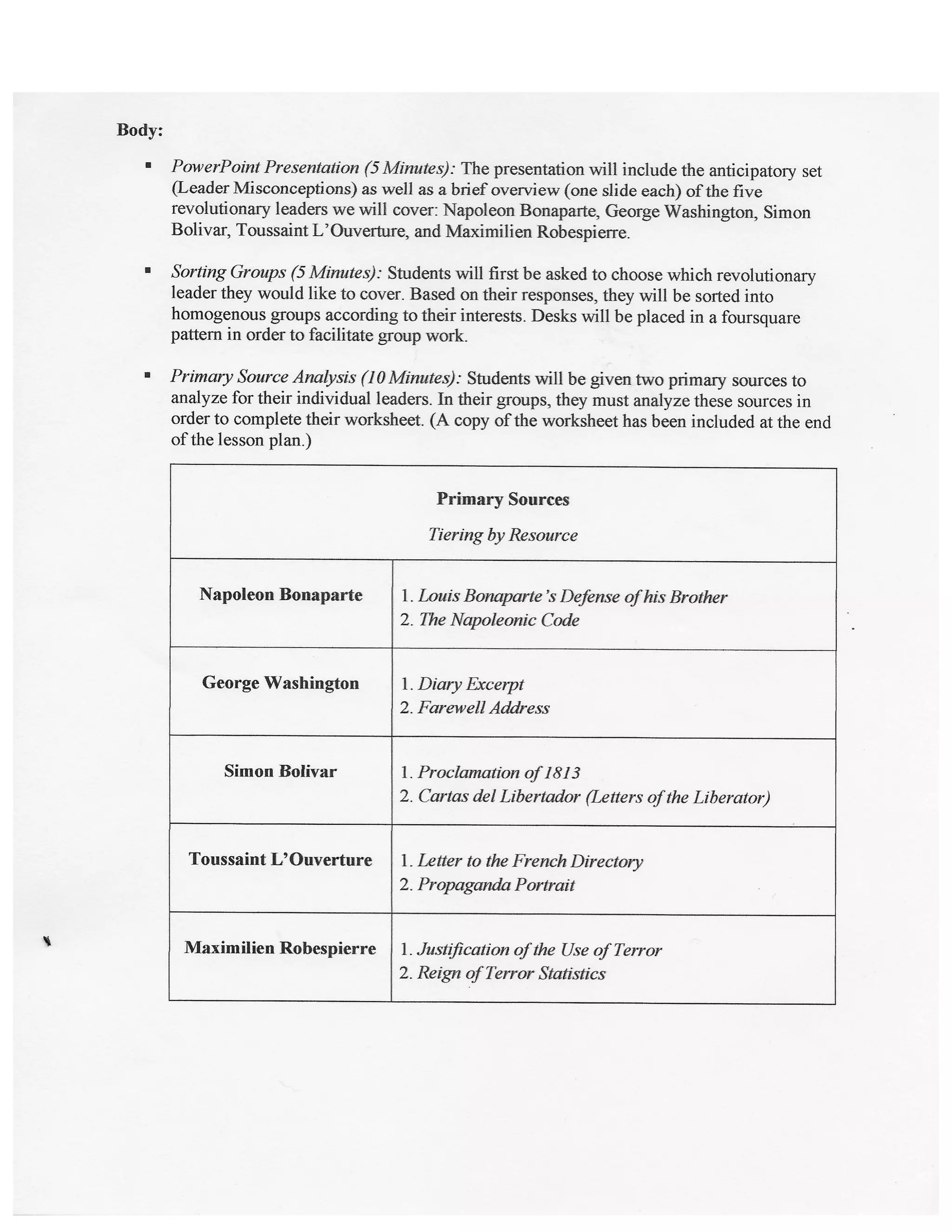 Revolutionary Leadership Lesson Plan | PDF | Education industry ...