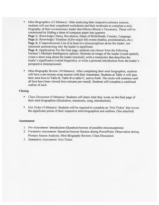 Revolutionary Leadership Lesson Plan | PDF | Education industry ...