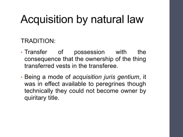 Principles of Roman Law: Law of Property | PPTX | Law