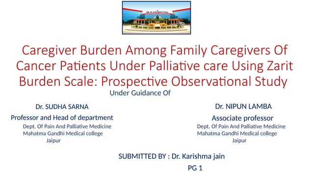 Caregiver burden assessment using zarit burden | PPTX