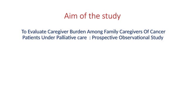 Caregiver burden assessment using zarit burden | PPTX