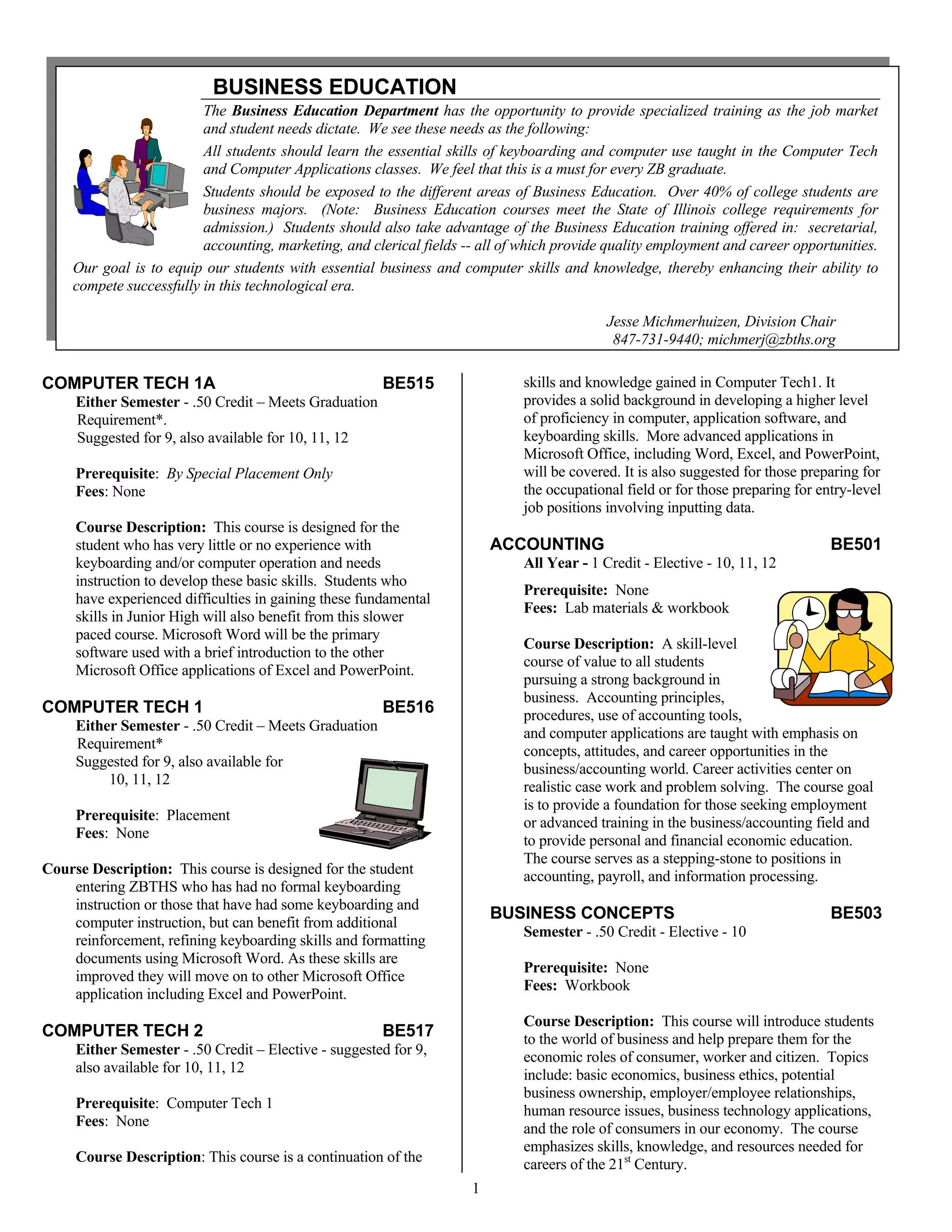 Zbths 2009 10 Course Guide | PDF