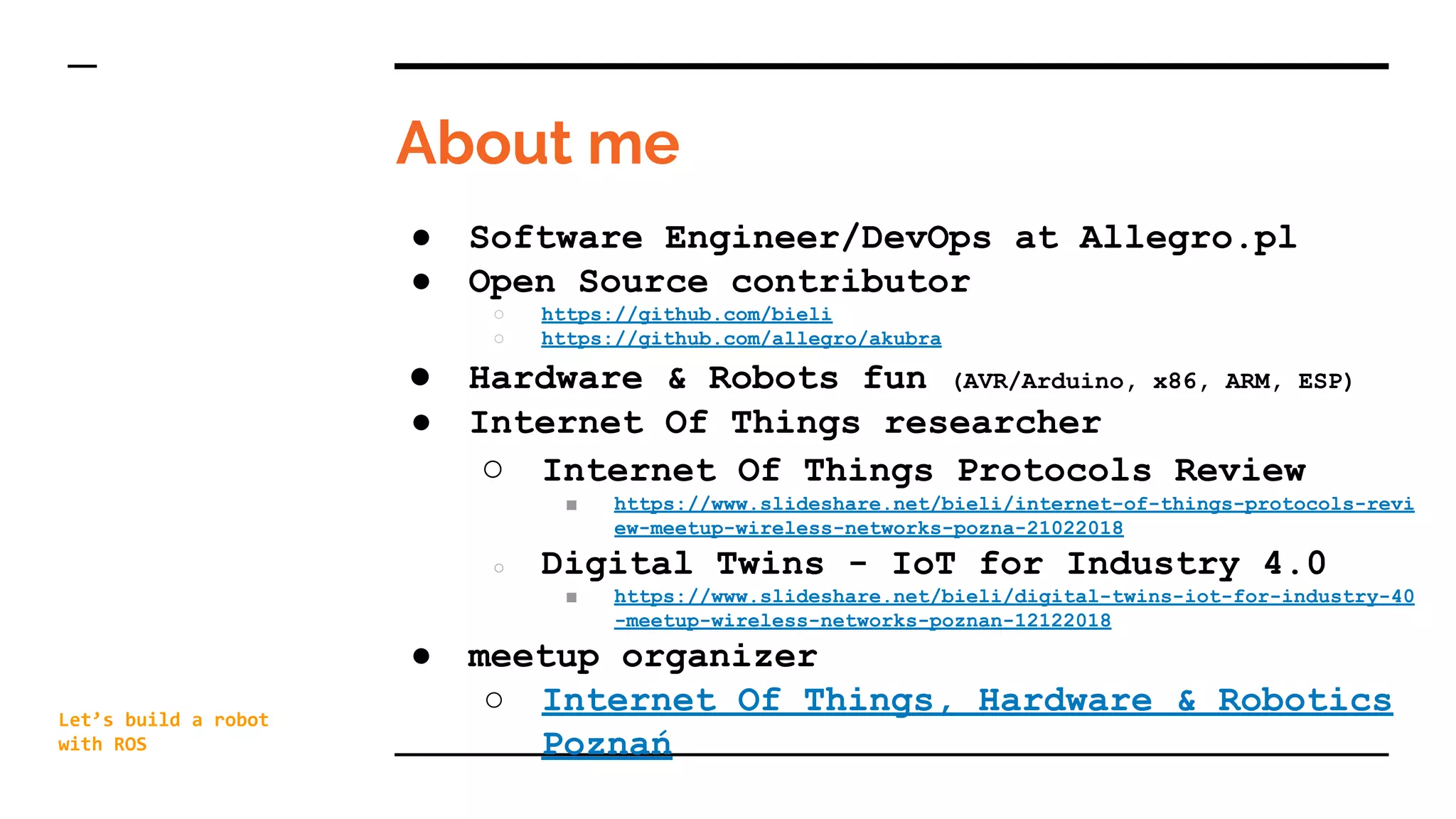 Let's build a robot with ROS - Internet of Things, Hardware & Robotics ...