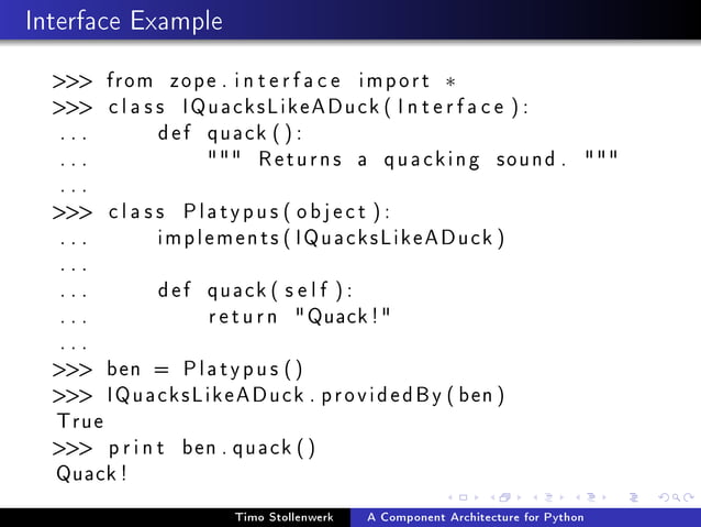ZCA: A component architecture for Python | PPT