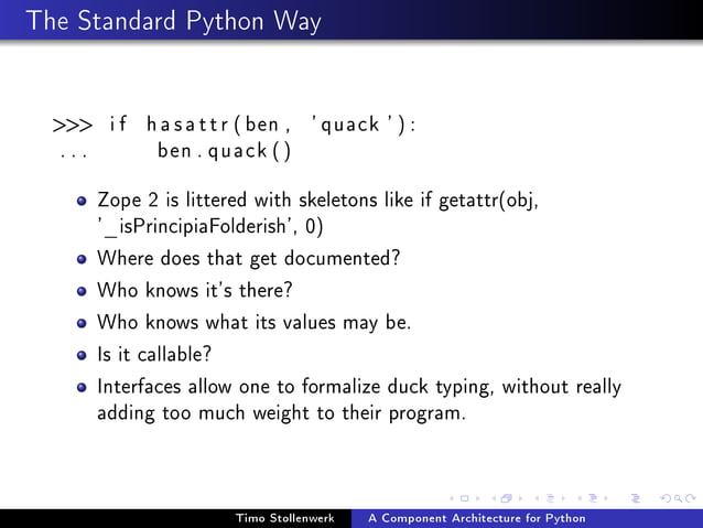 ZCA: A component architecture for Python | PPT