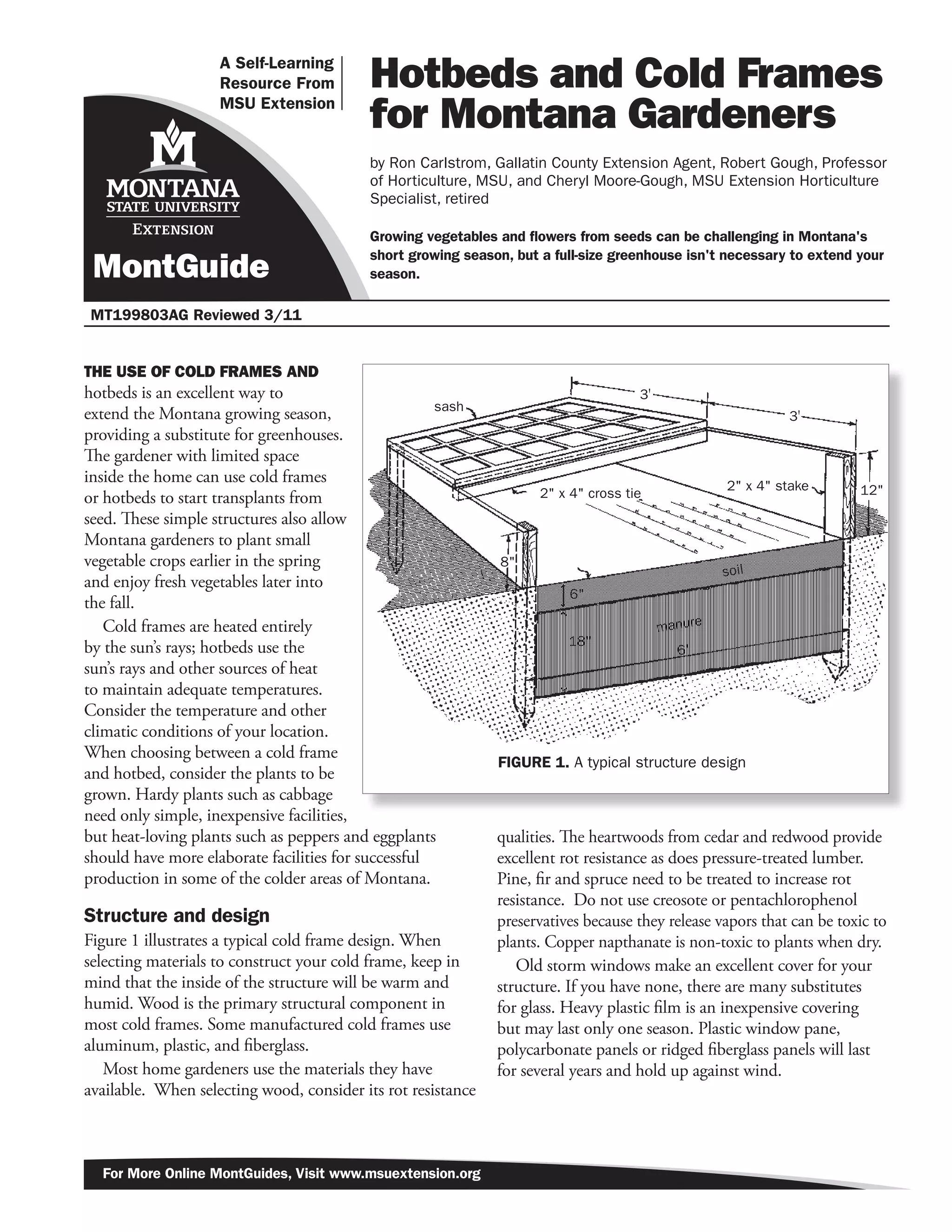 Hotbeds & Cold Frames - for Winter Gardening in Montana | PDF