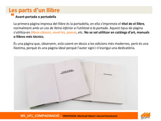 Uf02 les parts_dun_llibre | PPT