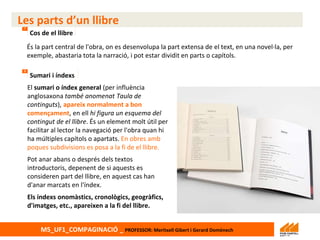 Uf02 les parts_dun_llibre | PPT